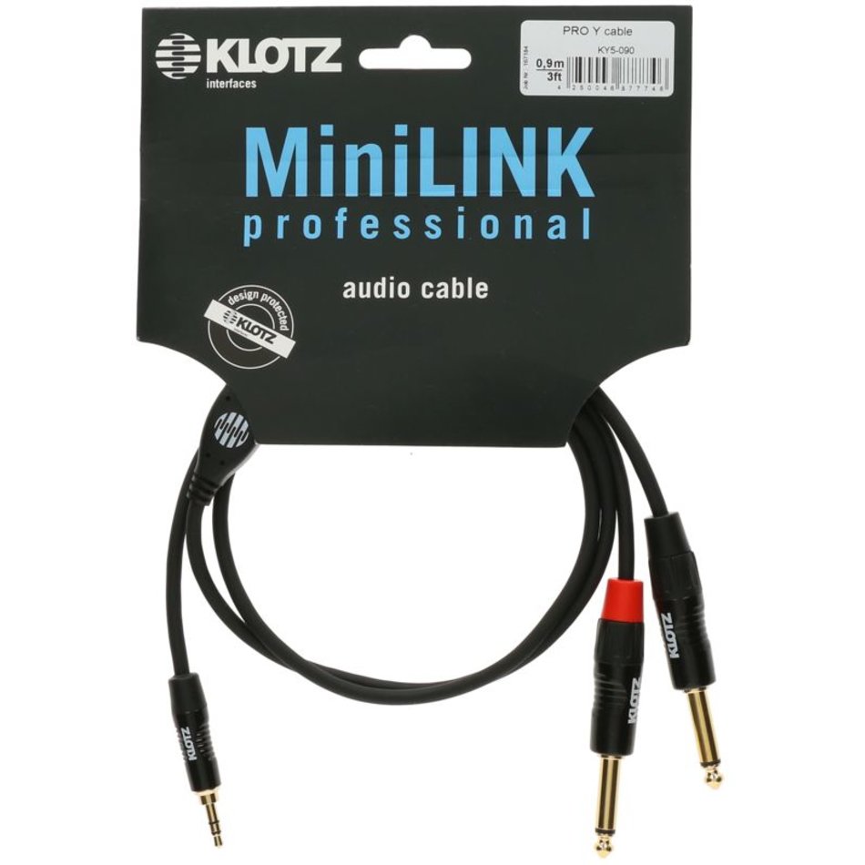 KY5 MiniLink Pro y-cable mini jack 3.5 mm - 2 x jack 6.35 mm | Cookes
