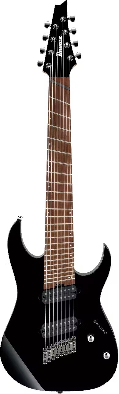 Ibanez RGMS8-BK Iron Label Multiscale 8 String Black | Cookes