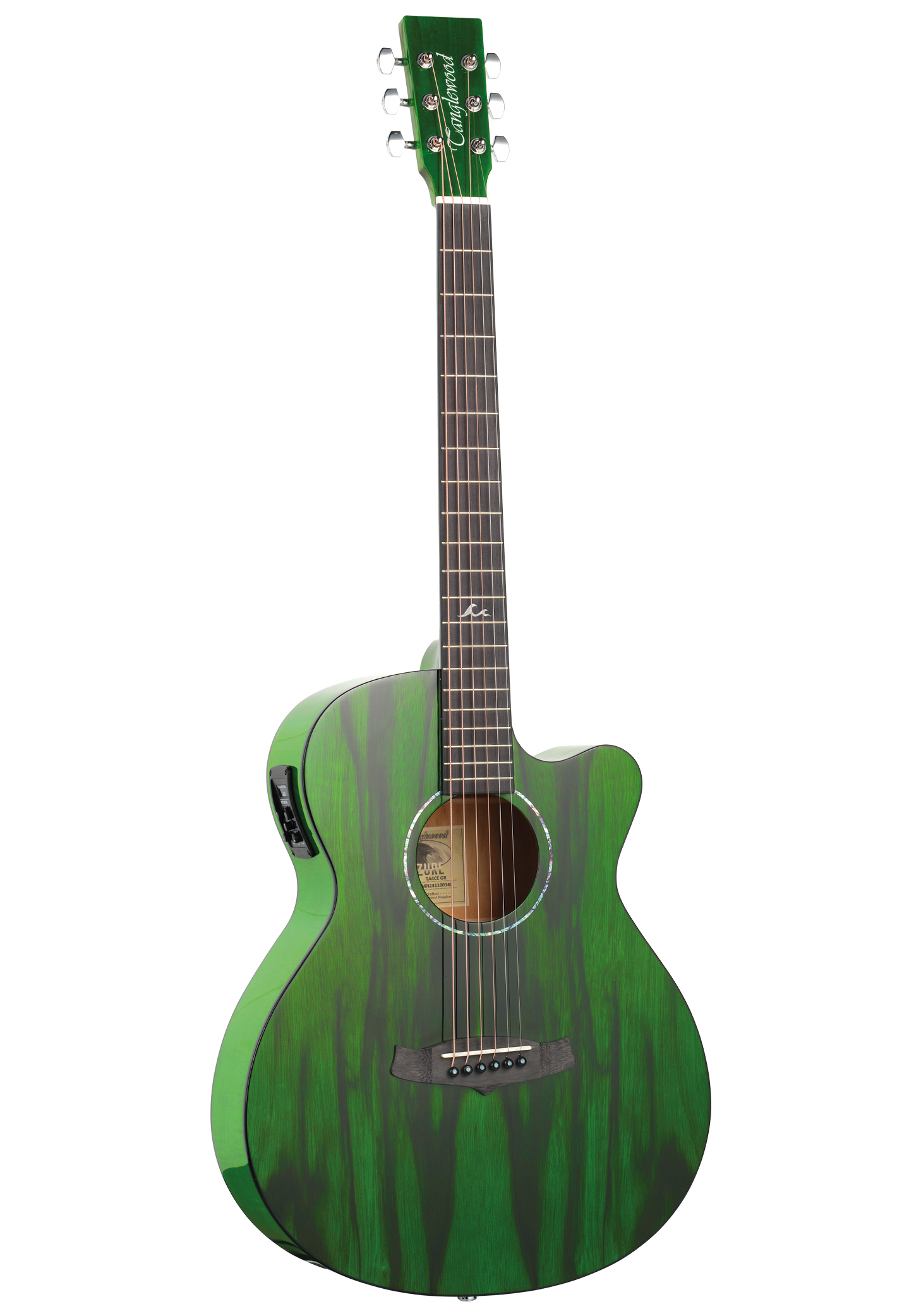 Tanglewood Azure Super Folk Electro Acoustic Guitar in Aurora Green ...